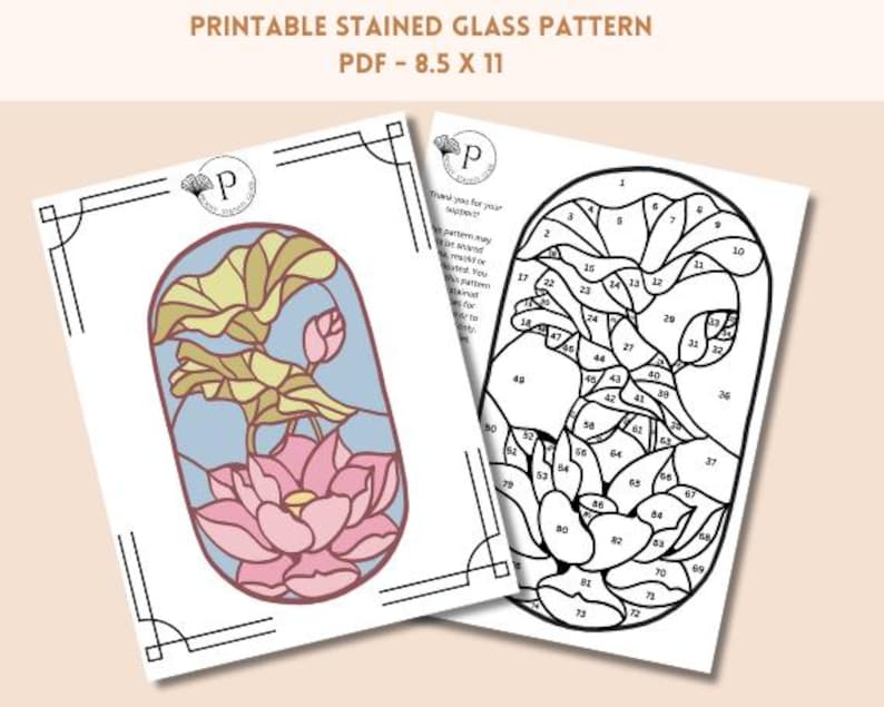 Lotus V1 - Stained Glass Pattern - Etsy