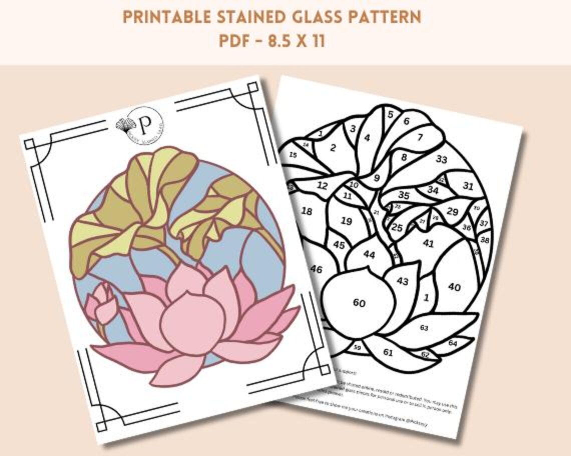 Lotus V2 - Stained Glass Pattern - Etsy