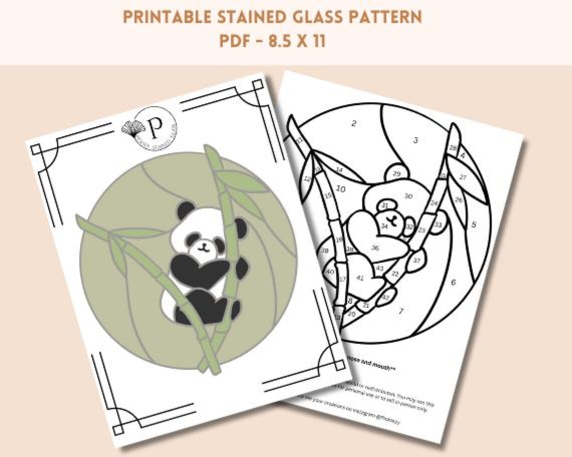Panda - Stained Glass Pattern - Etsy