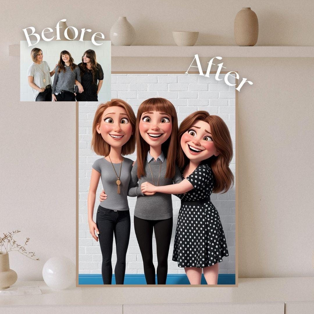 Personalized Friends Portrait, Cartoon Portrait From Photo, Custom ...