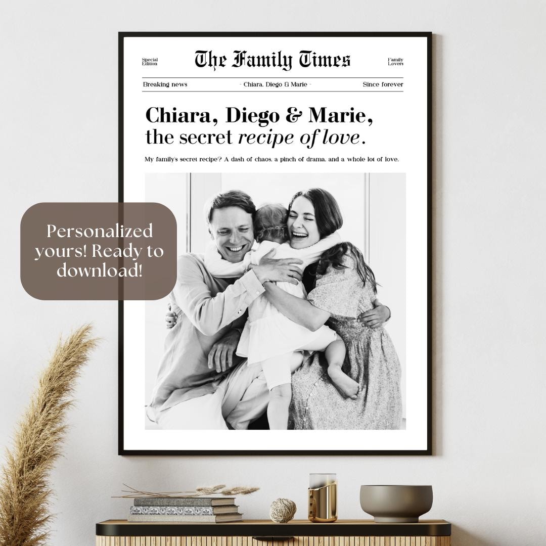 Personalized Family Poster, Custom Family Portrait, Family Gift to ...