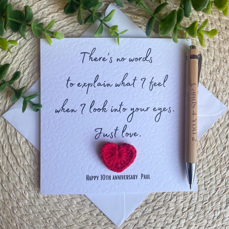 Poem Wedding Anniversary Card, Personalised Anniversary Card for Her ...