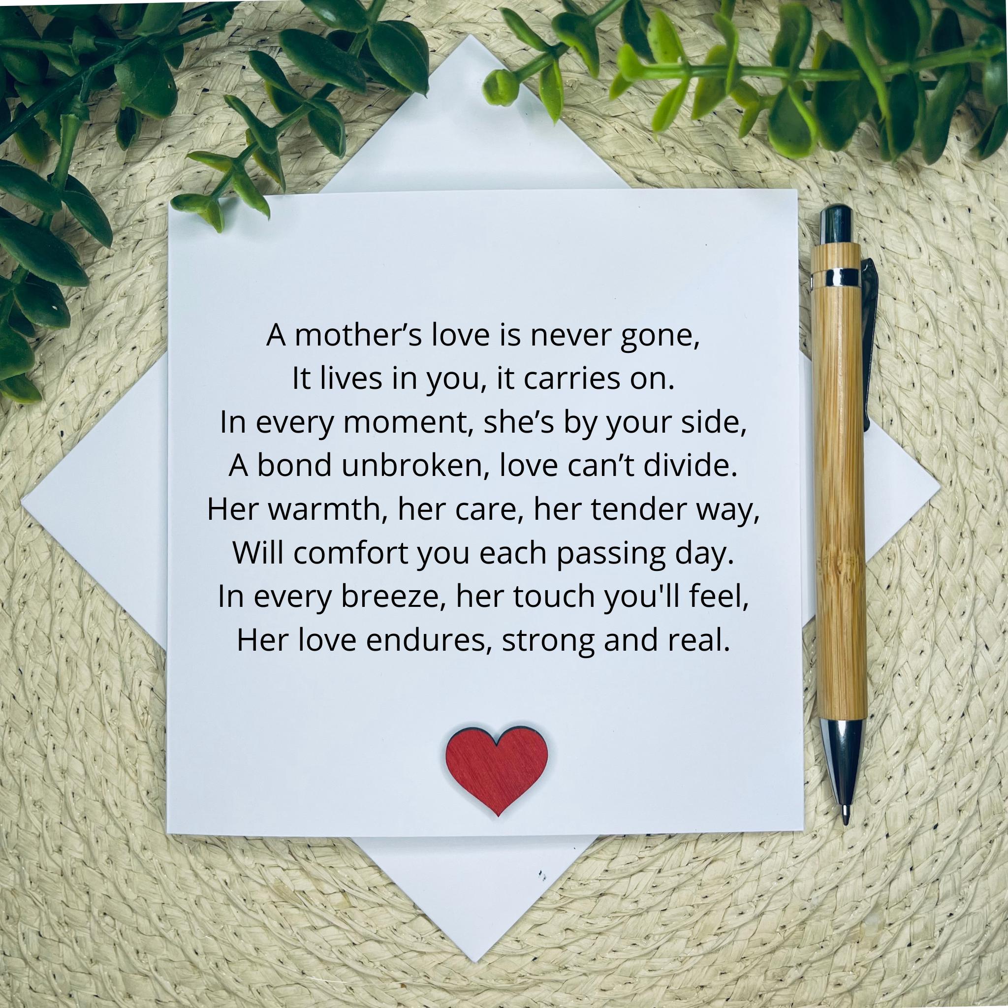Sympathy Card for Loss of Mum, Comforting Bereavement Card, Condolence ...