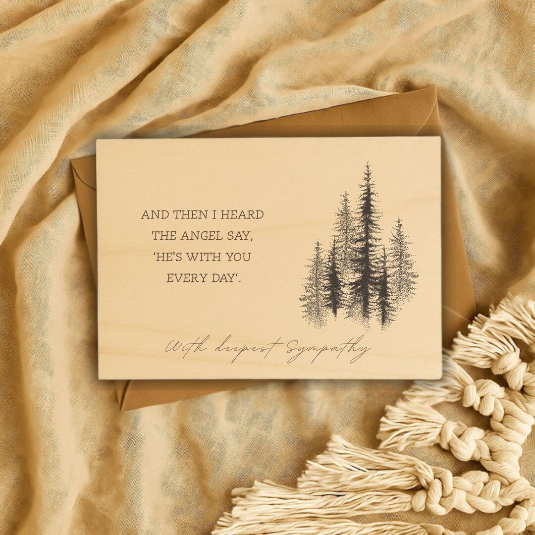 Personalized Wooden Sympathy Card, Custom Memorial Gift, Comforting ...