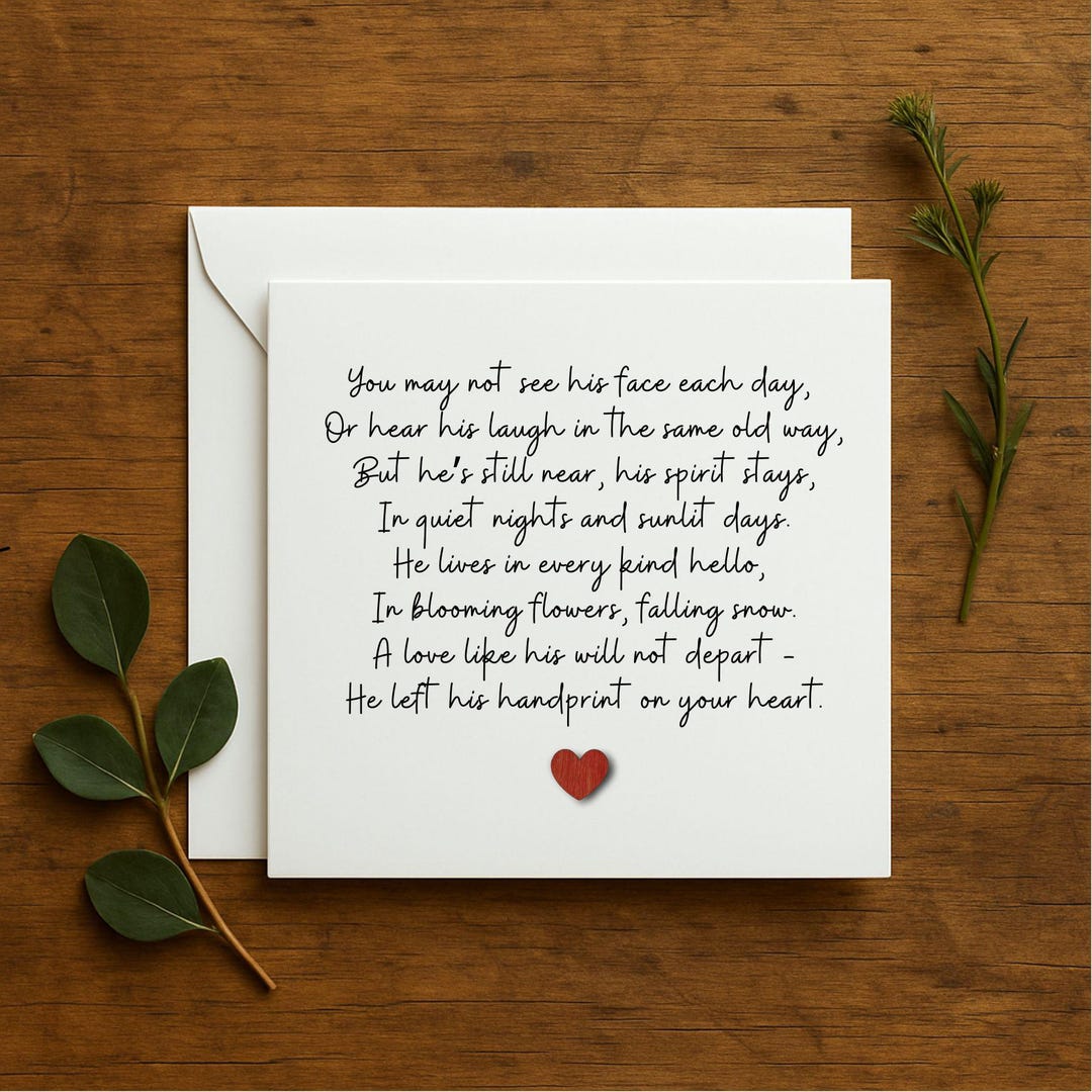 Sympathy Card , Handmade Card for Loss, Comforting Memorial Card ...