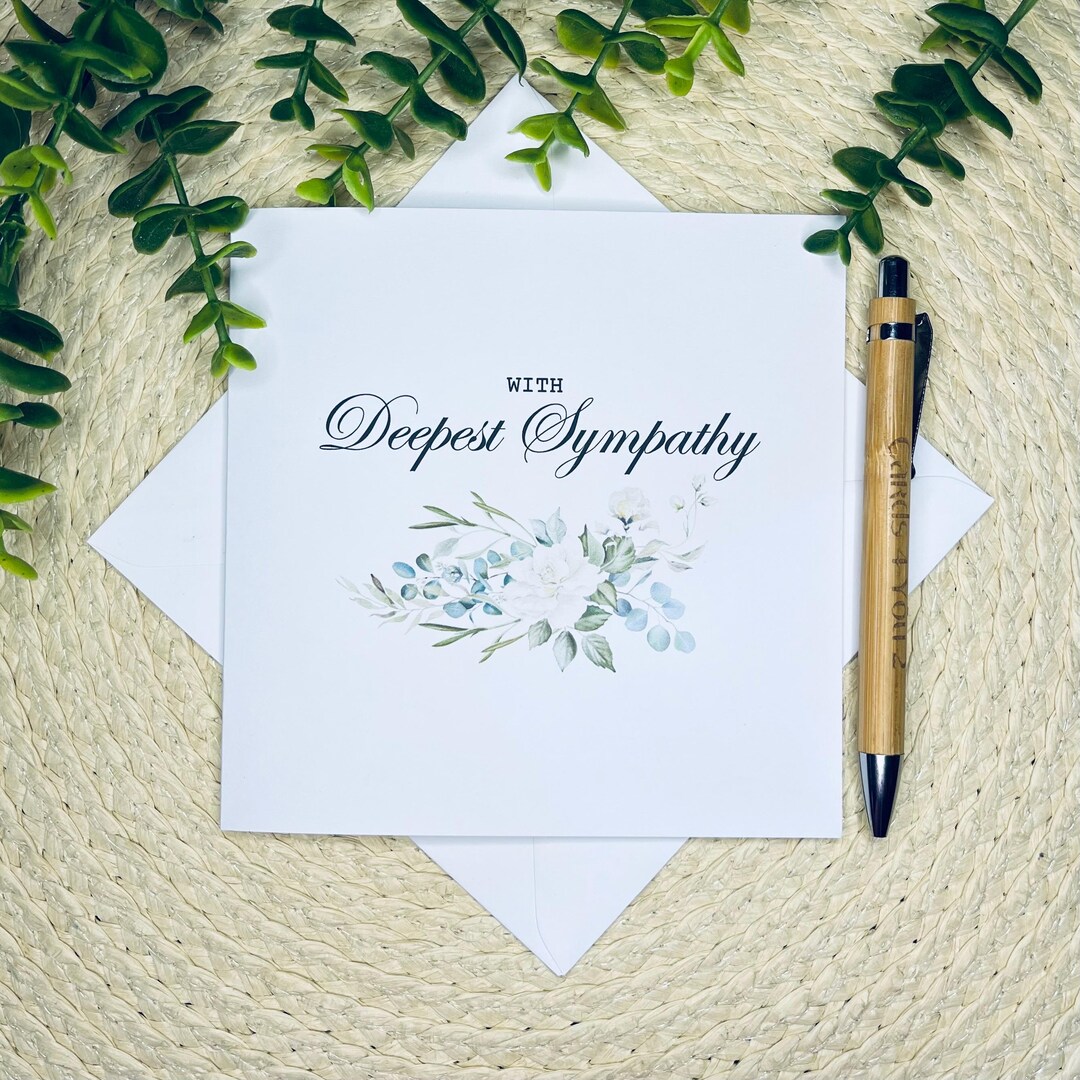 Deepest Sympathy Card, Elegant Condolence Card, Heartfelt Message ...