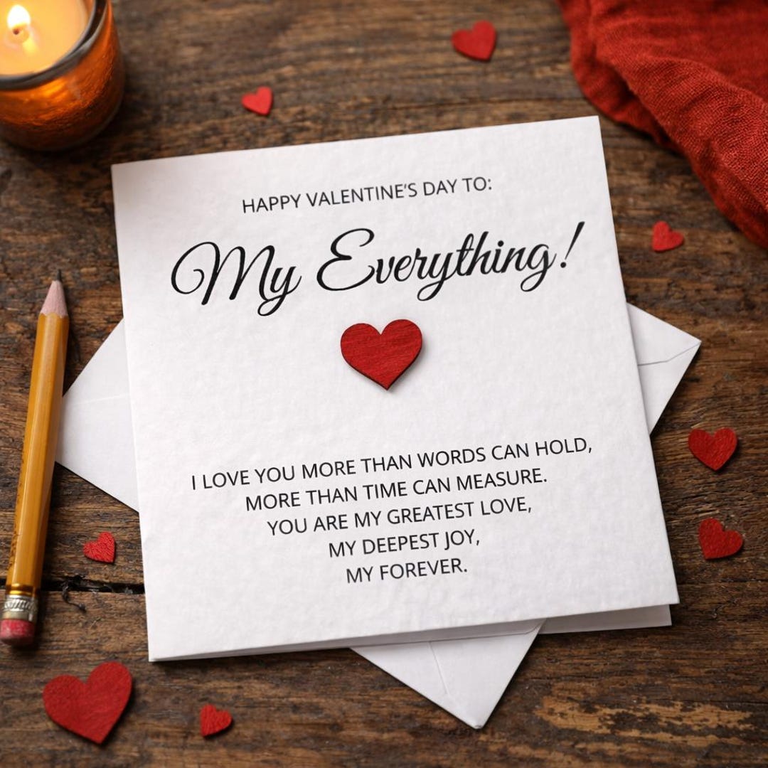 Personalized Valentine's Day Card, Custom Name, Romantic Love Message ...