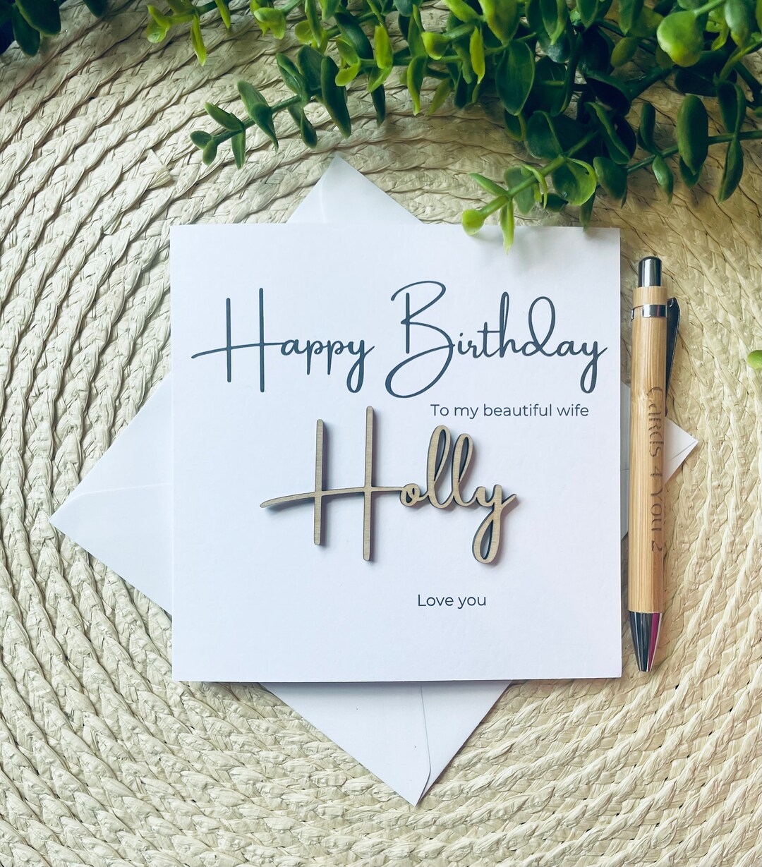 Custom Birthday Card for Your Beloved Wife, Birthday Card for Her ...