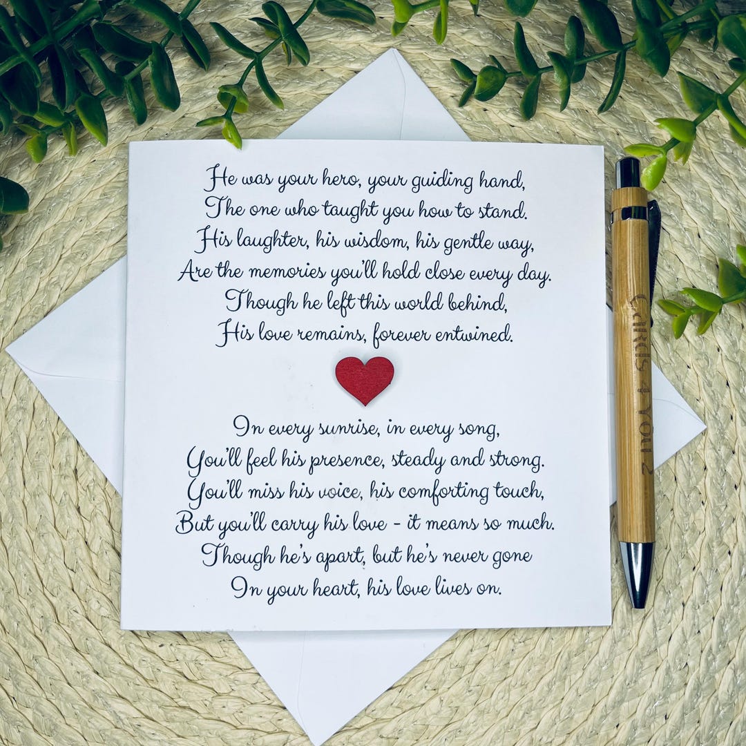 Personalized Condolence Card, Memorial Card, Sympathy Card, Custom ...