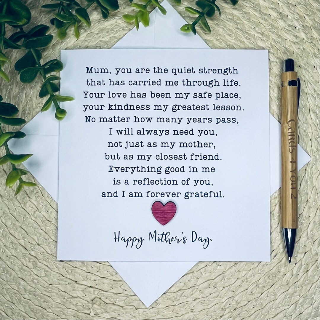 Heartfelt Mother's Day Card, Heartfelt Message for Mom, Mom's Love Card ...