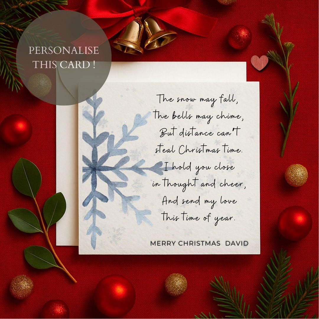 Long Distance Christmas Card, Friend Christmas Card, Family Christmas ...