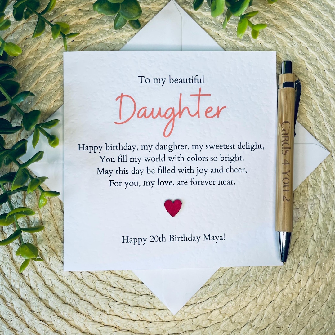 CUSTOM BIRTHDAY Card for DAUGHTER, Sentimental Card for Daughter ...