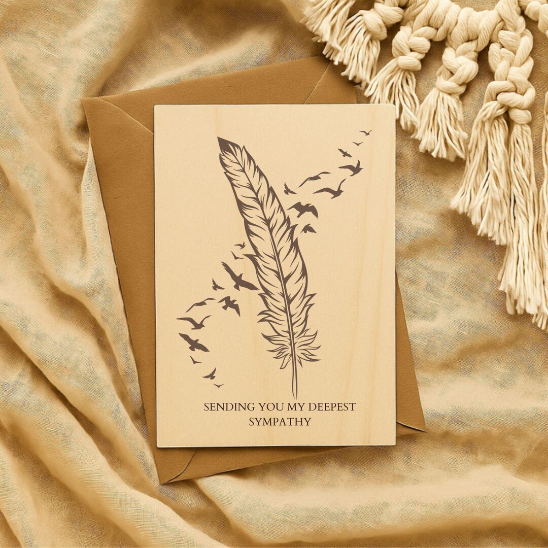 Personalized Wooden Sympathy Card, Custom Memorial Gift, Comforting ...