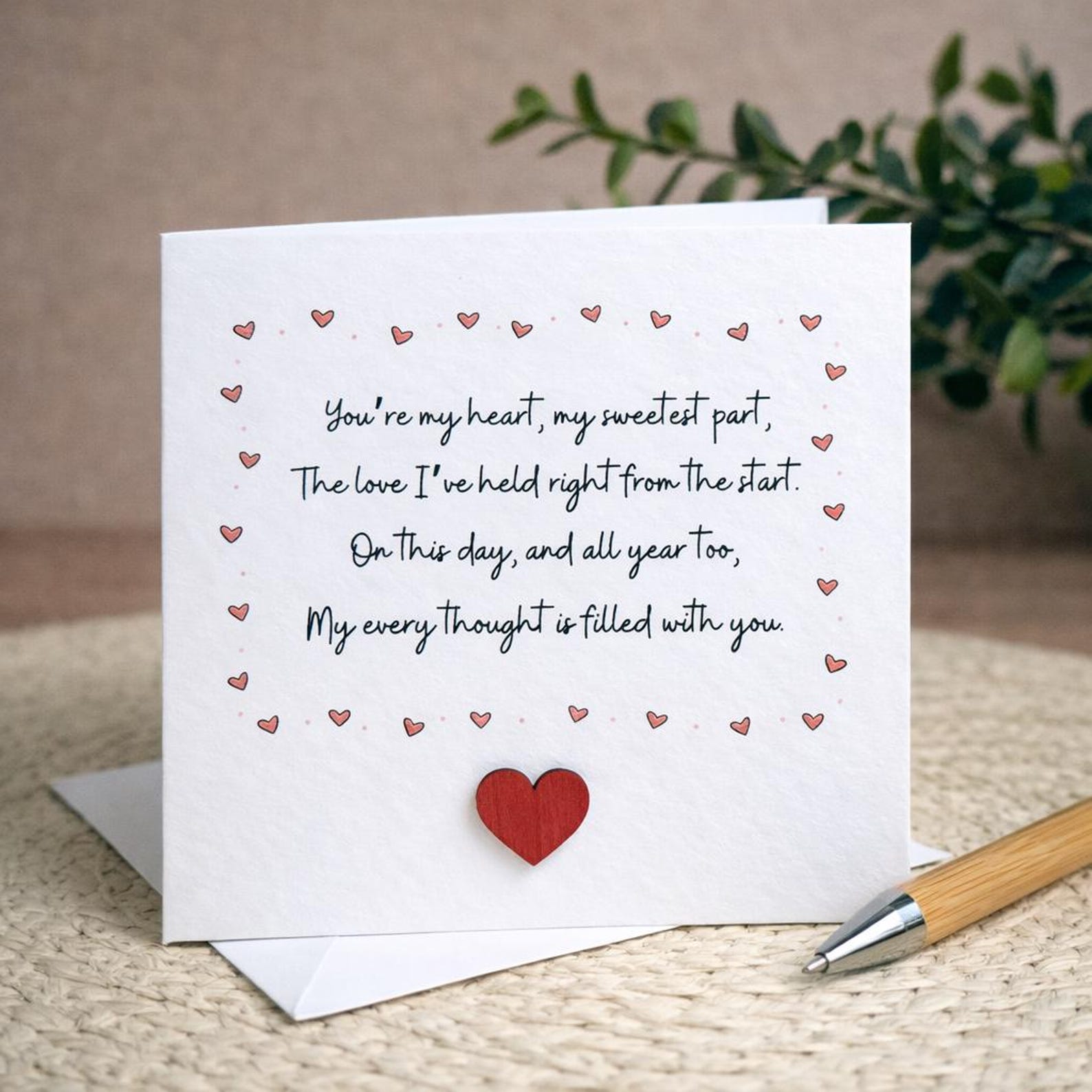 Personalized Valentine Card, Cute Poem Valentine Card, Personalized ...