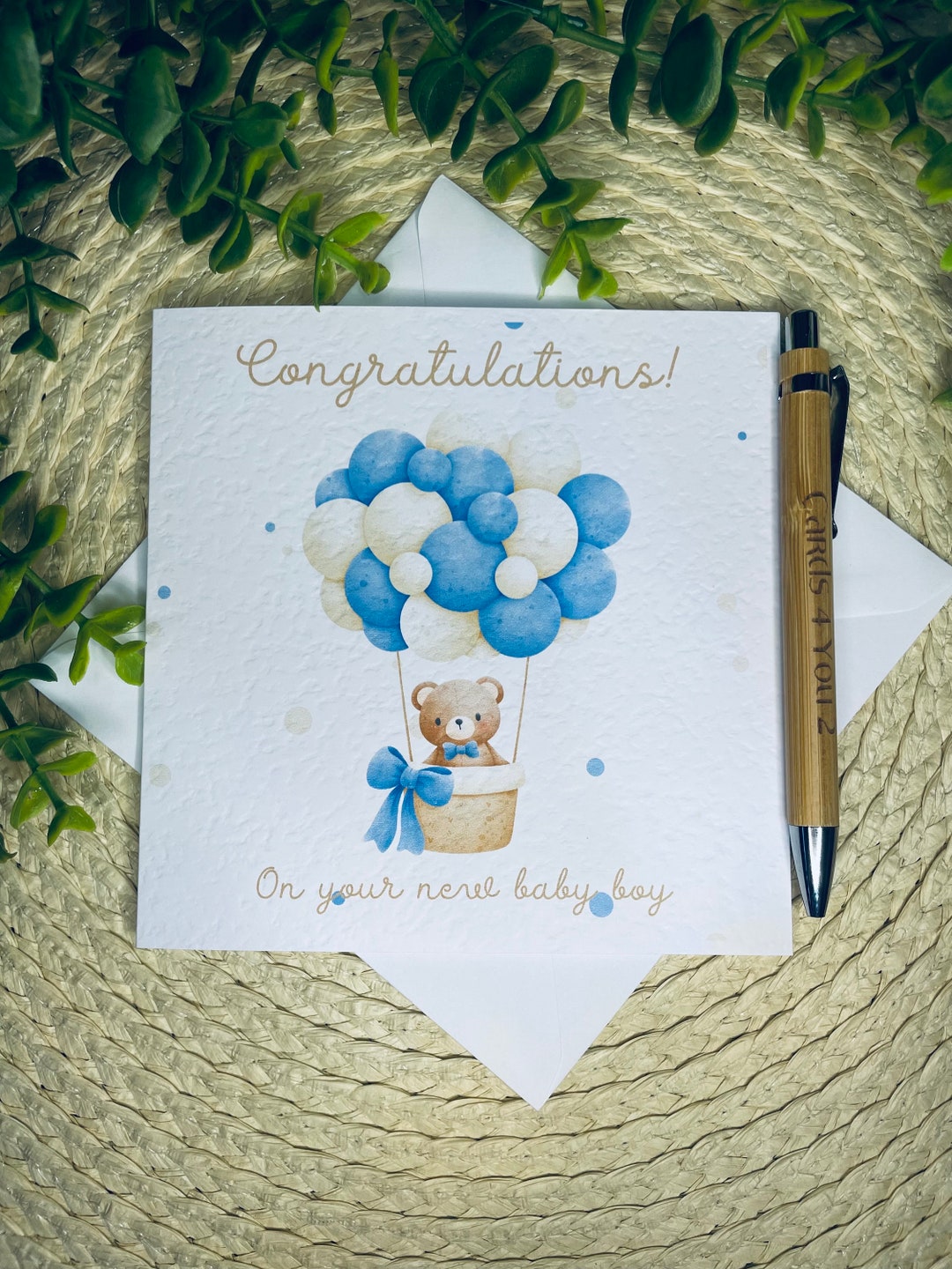 Newborn Baby Boy Congratulations Card for Parents Baby Boy Cute New ...