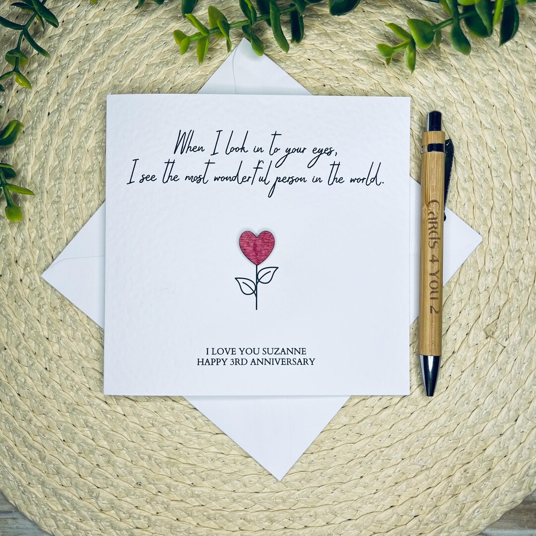 Personalized Anniversary Card, Custom Love Message, Custom Romantic ...