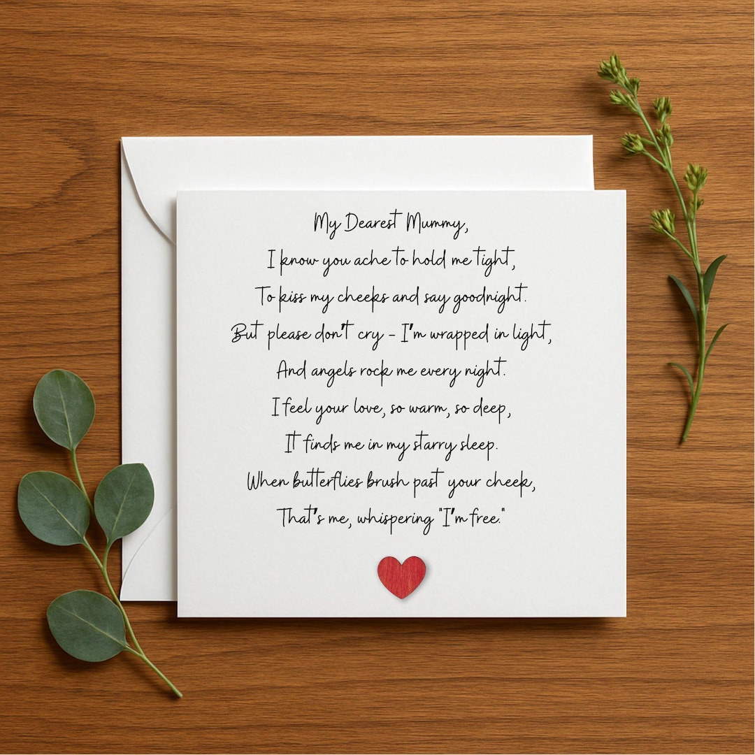 Baby Loss Bereavement Card, Kids Memorial Card, Handmade Sympathy Card ...