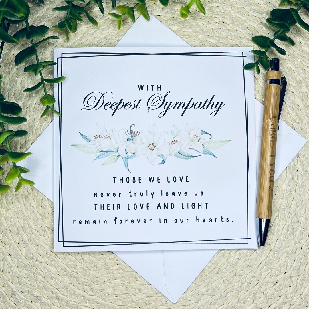 In Loving Memory Sympathy Card, Handmade Bereavement Card for Loss ...