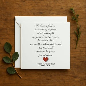 Father’s Day Card With Wooden Heart, Sentimental Dad Poem Card ...
