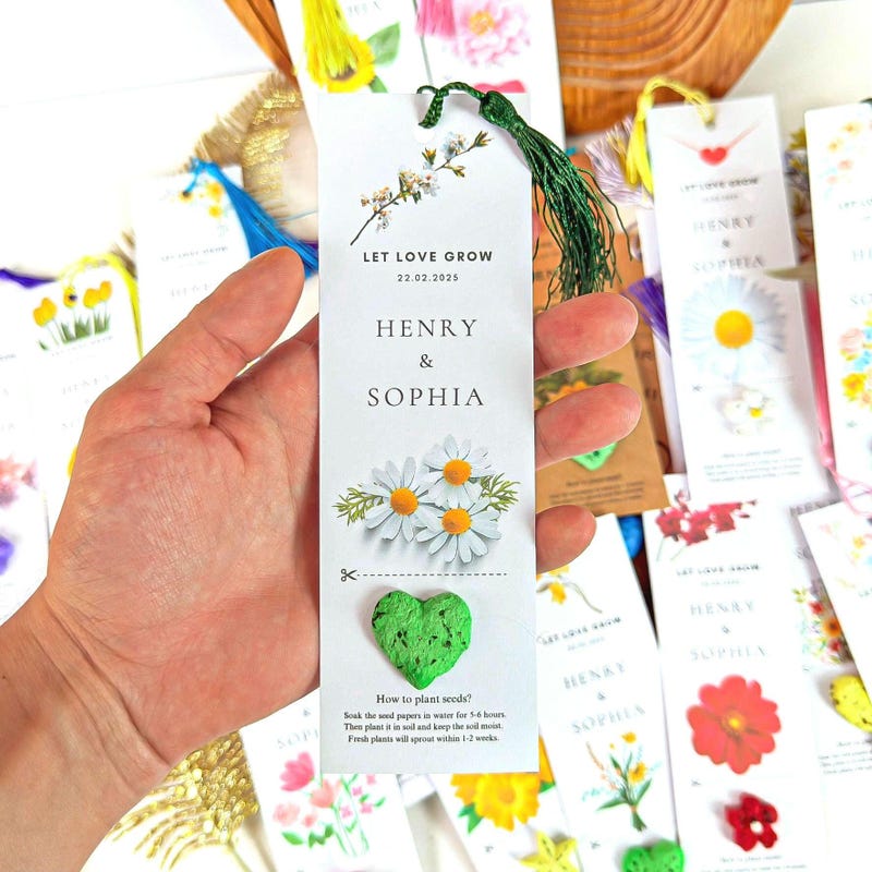 Seeded Paper Bookmarks - Etsy