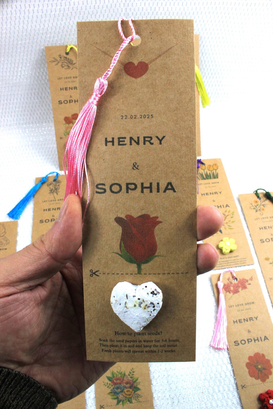 Personalized Sustainable Bookmark, Custom Graduation Gift, Plantable ...