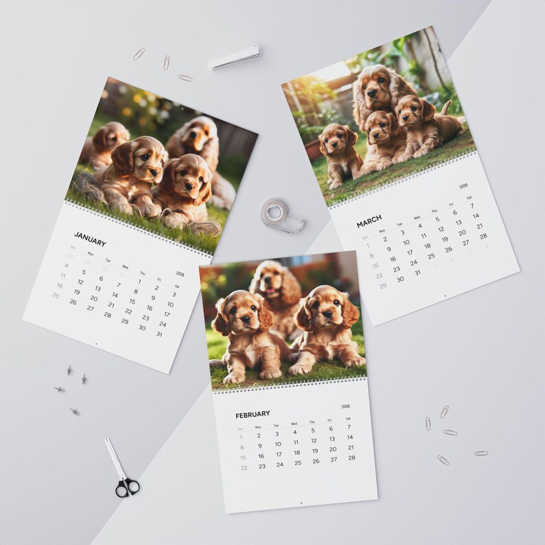 Cocker Spaniel Family Wall Calendars - Etsy