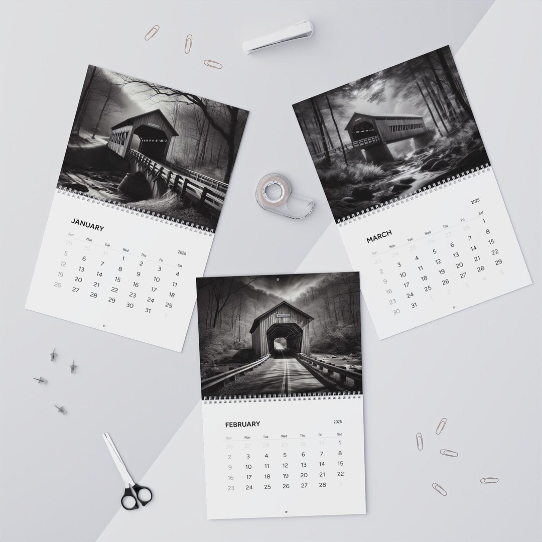 Cover Bridge Wall Calendars 2025 - Etsy