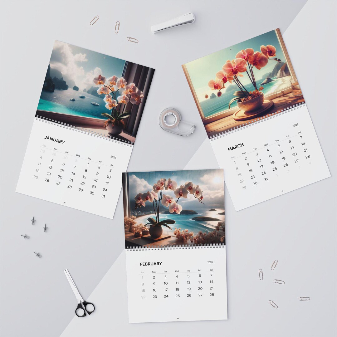 Orchid by Ocean Wall Calendars (2026) - Etsy