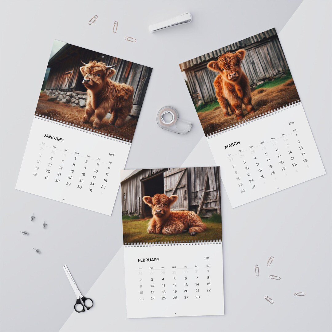 Baby Highland Barn Wall Calendars 2025 - Etsy