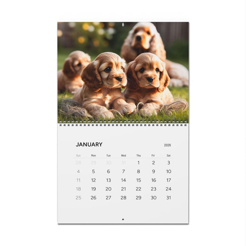 Cocker Spaniel Family Wall Calendars - Etsy