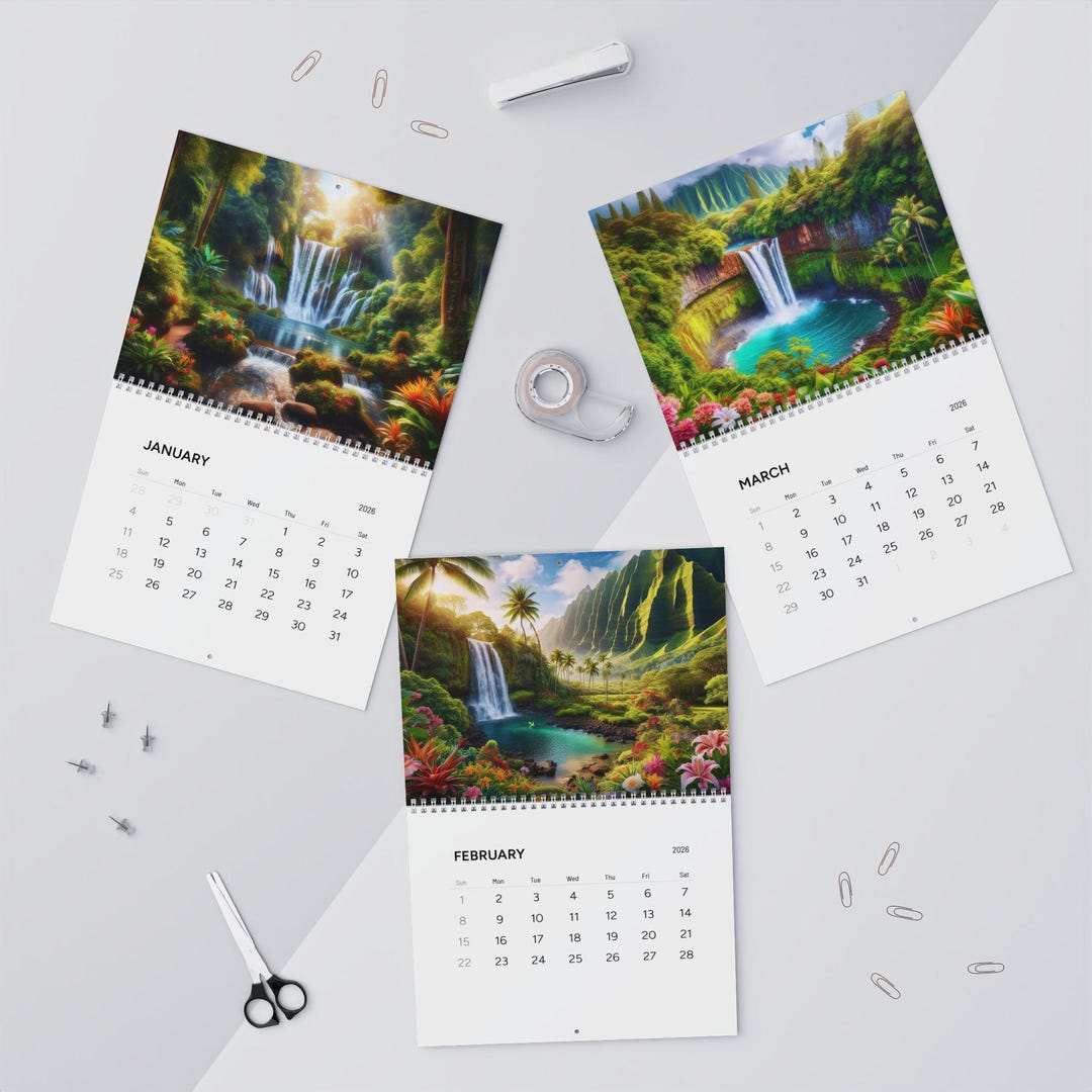 Tropical Water Falls Wall Calendars - Etsy