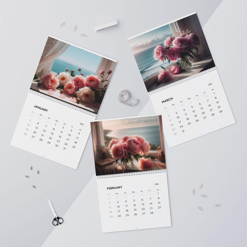 Peony by Ocean Wall Calendars (2025) - Etsy