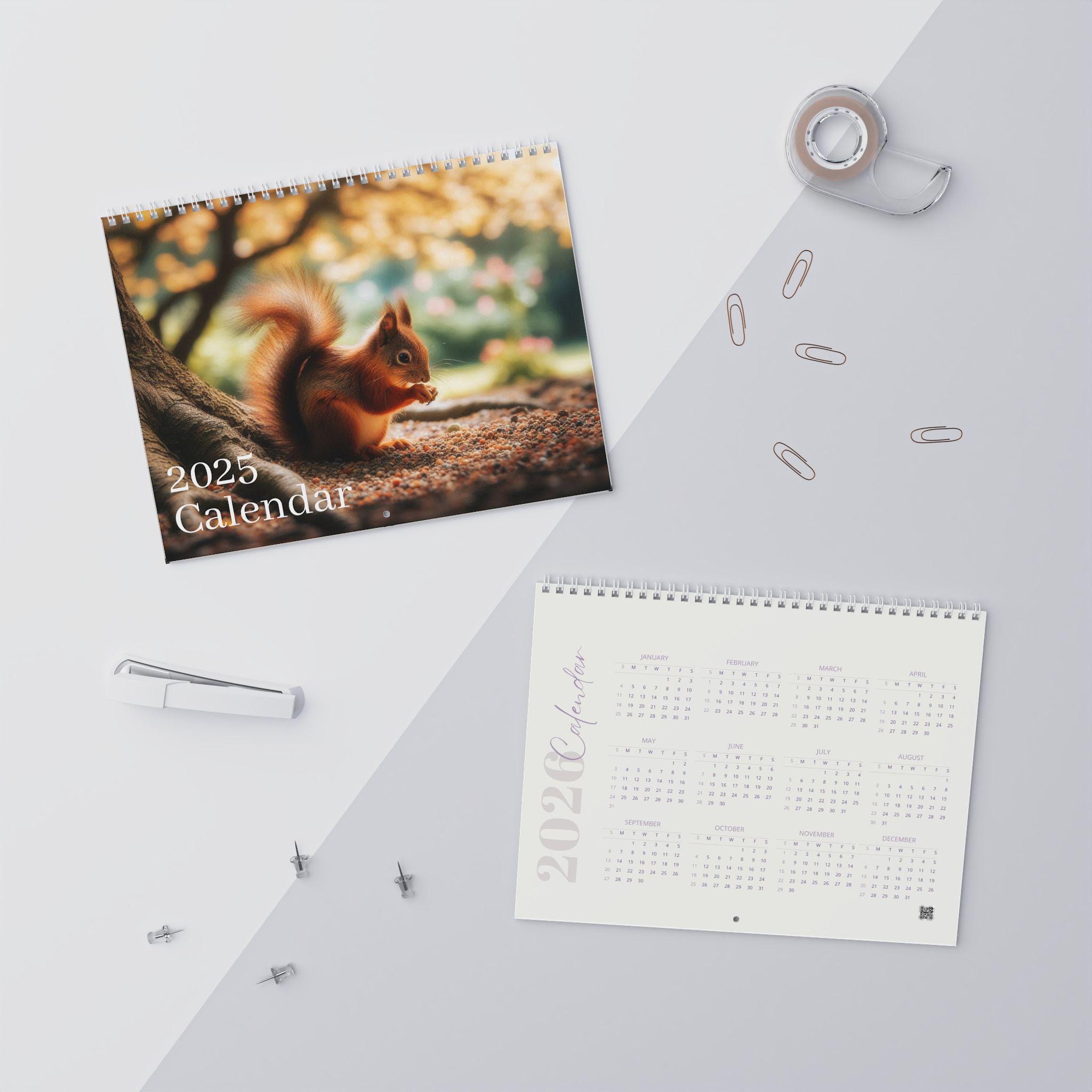 Squirrels Eating Wall Calendars 2025 - Etsy