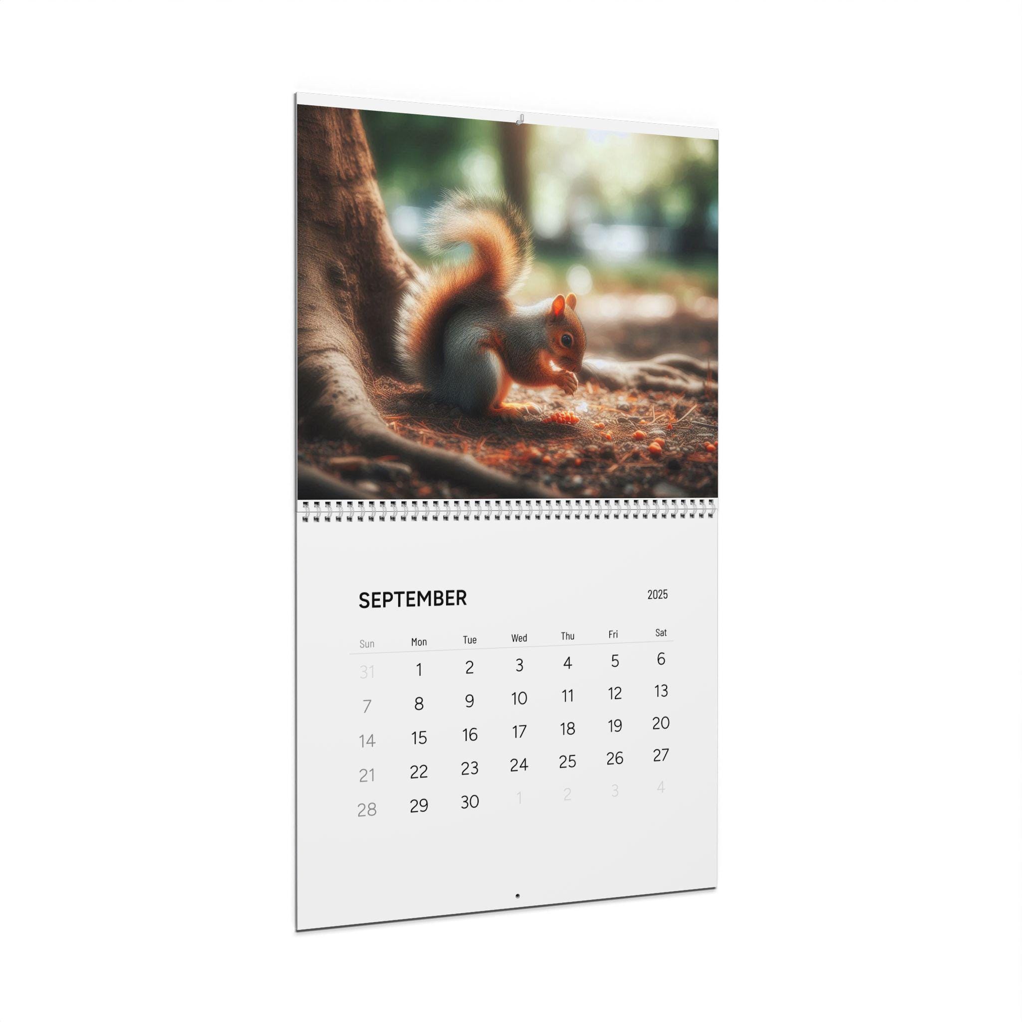 Squirrels Eating Wall Calendars 2025 - Etsy