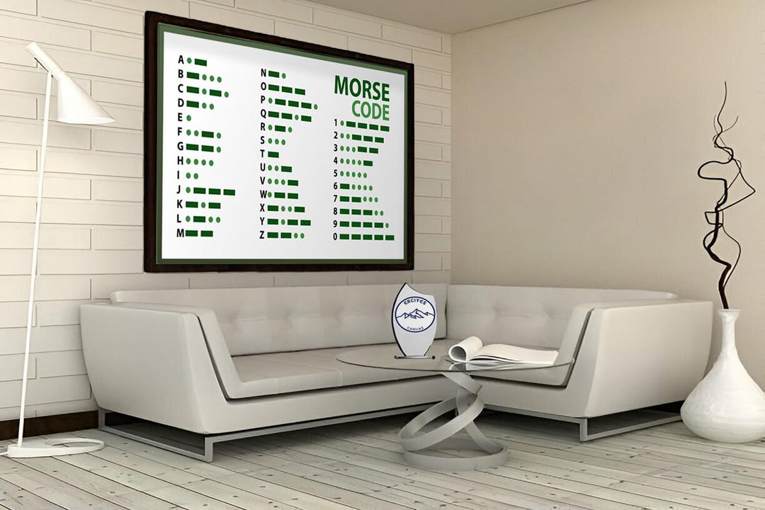 Mors Code Canvas, Morse Code Table Canvas, Code Canvas, Table, Chart ...