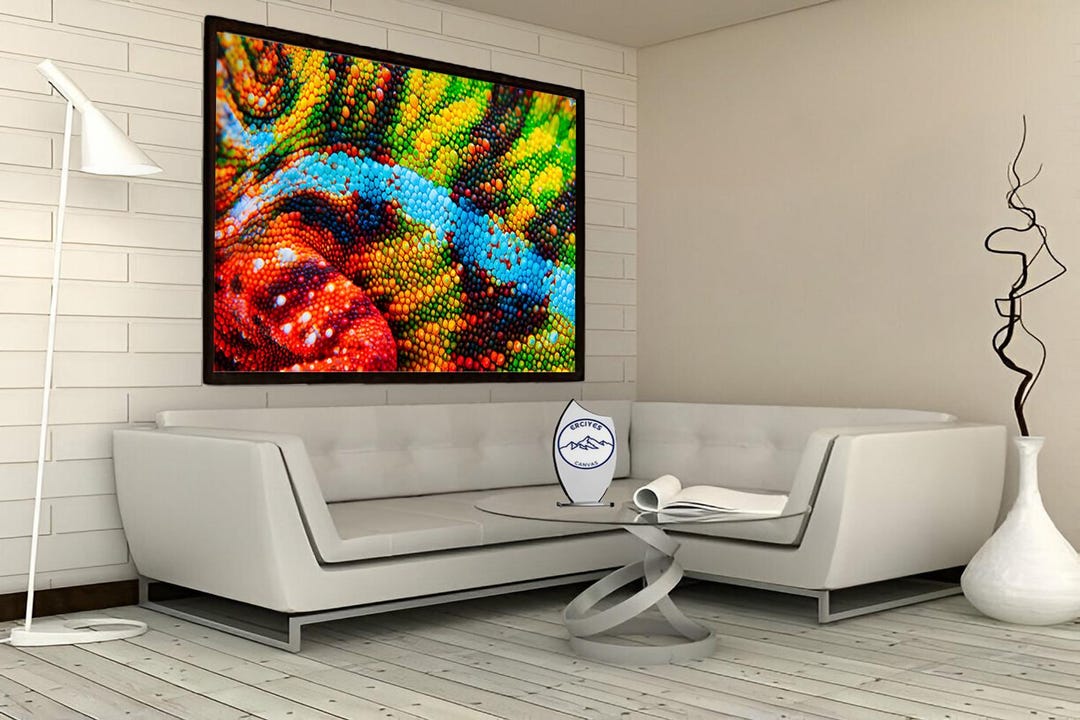 Chameleon Canvas, Macro Shot Canvas, Chameleon Decor, Chameleon, Animal ...