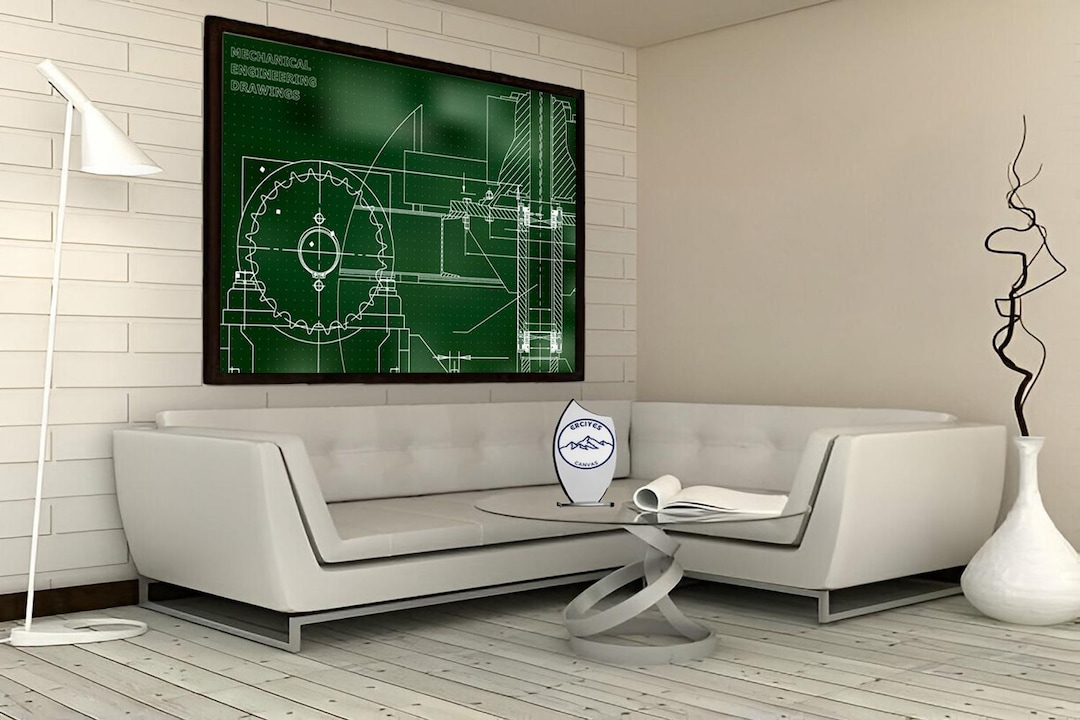 Technical Drawing Canvas, Technical Wall Decor, Technical Drawing Wall ...