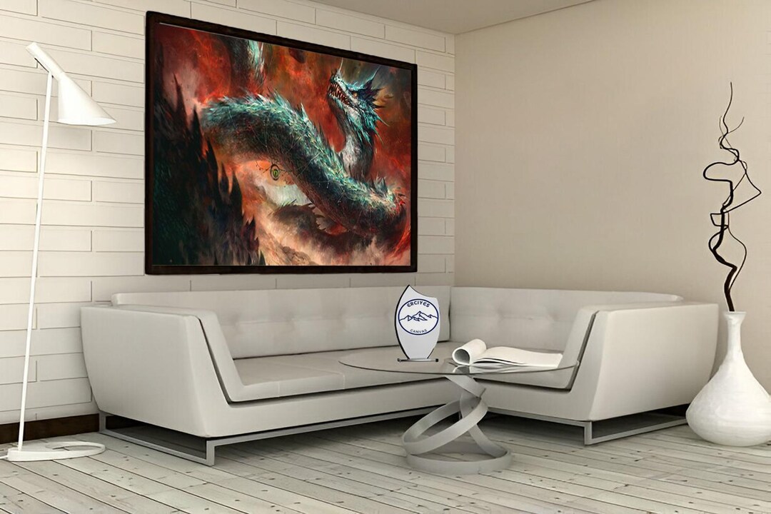 Dragon Canvas Wall Art: Fantasy Room Decor - Etsy
