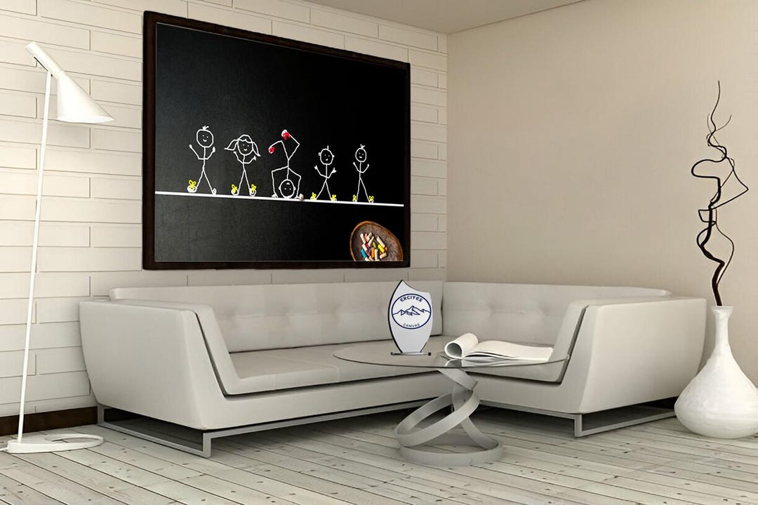 Stickman Family Canvas, Stickman Decor, Stickman Family Decor, Stickman ...