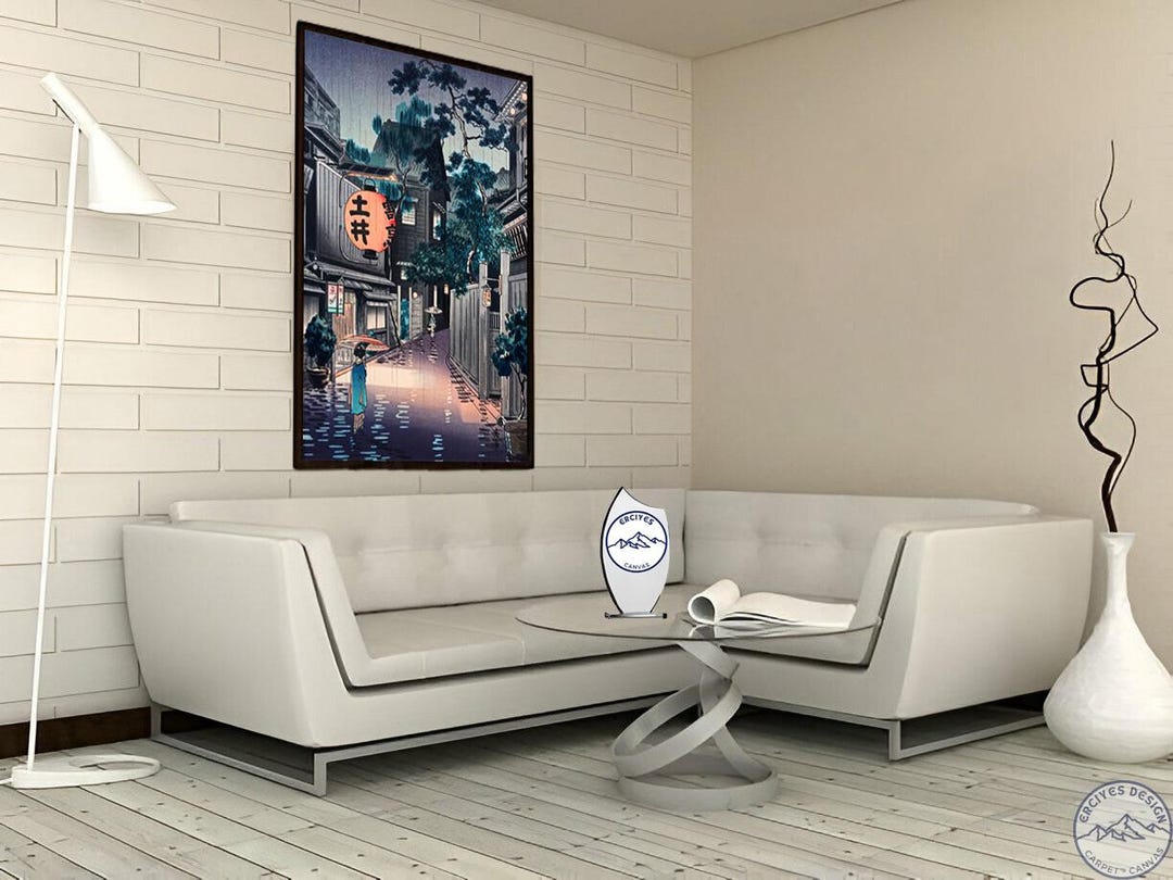 Japan Art Tsuchiya Koitsu Evening at Ushigome Canvas, Print, Table ...