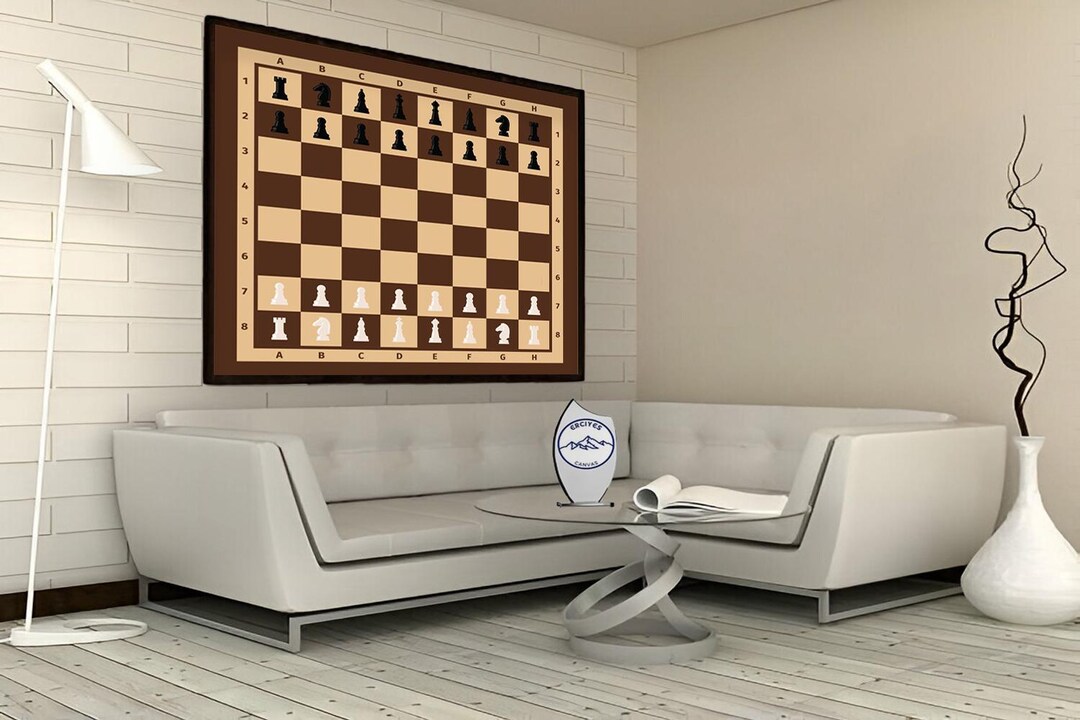 Chess Canvas, Chessboard Canvas, Chess Decor, Chess Wall Decor, Chess ...