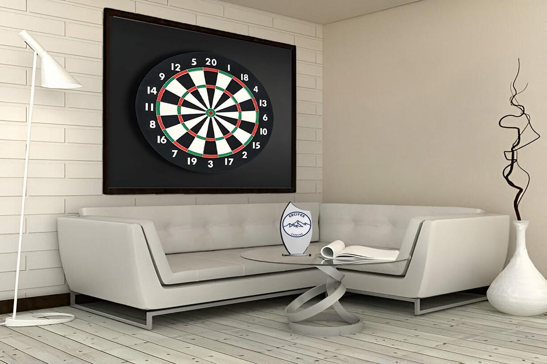 Dart Board Pattern Canvas: Game Room Wall Decor - Etsy