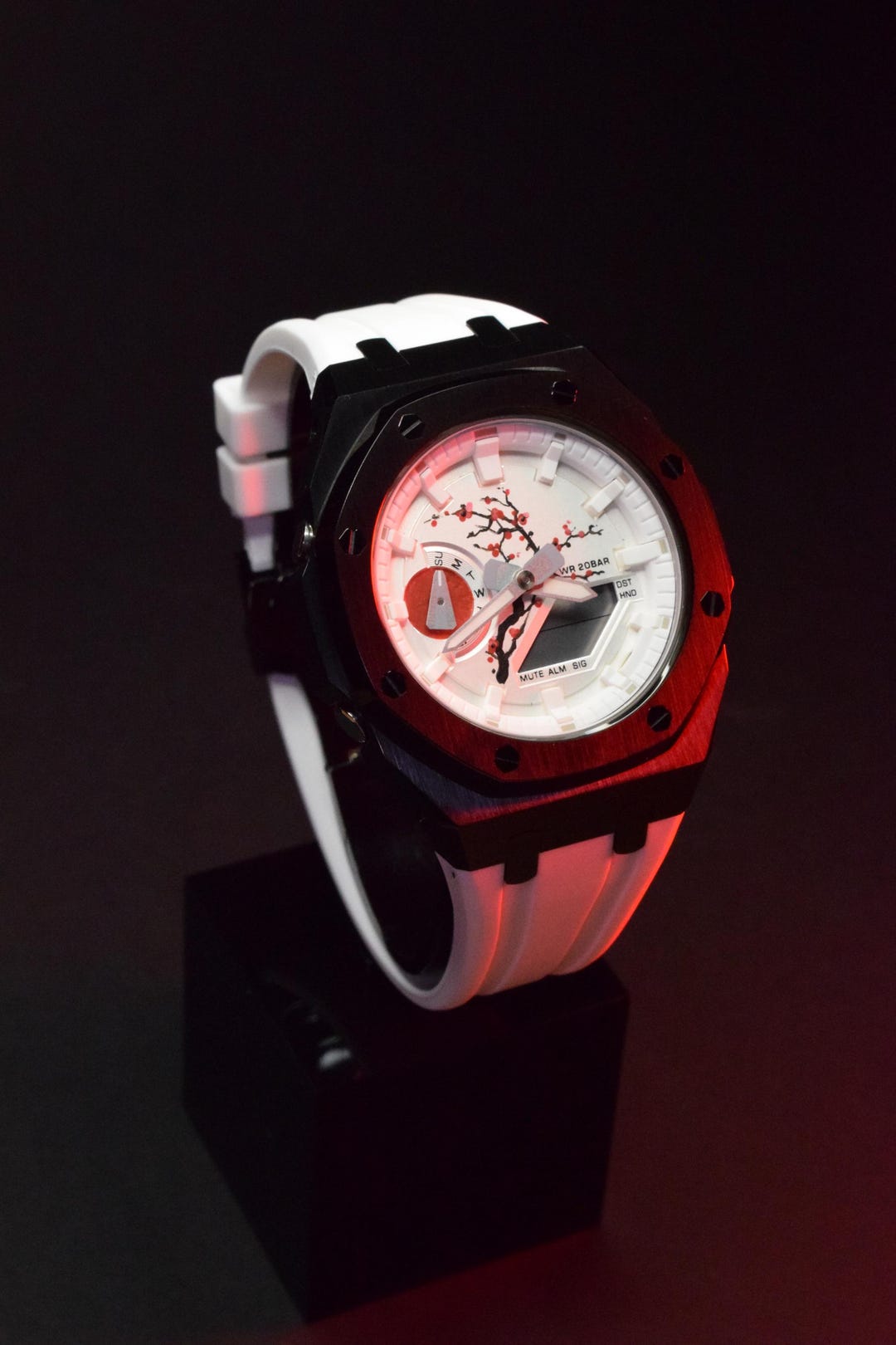 CASIO G-shock GA-2100 Mod, Hand Painted Japanese Design cherry Blossom ...