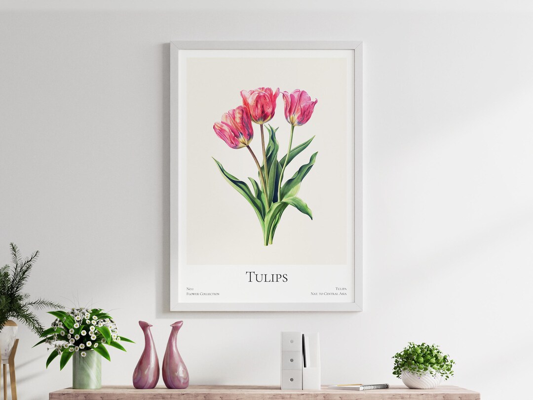 Tulip Flower Wall Art | Floral Print | Wall Hanging | Home Decor + Gift ...