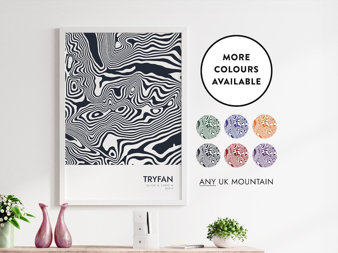 The Cobbler Contour Print Pick Your Colours Custom Mountain Requests ...