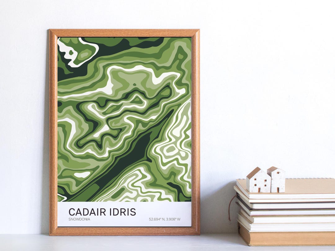 Cadair Idris Print - Custom Mountain Contour Poster, Personalised ...