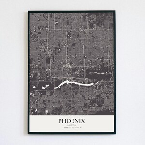 Phoenix Map Print | Custom Location | Personalised | Colour Options ...