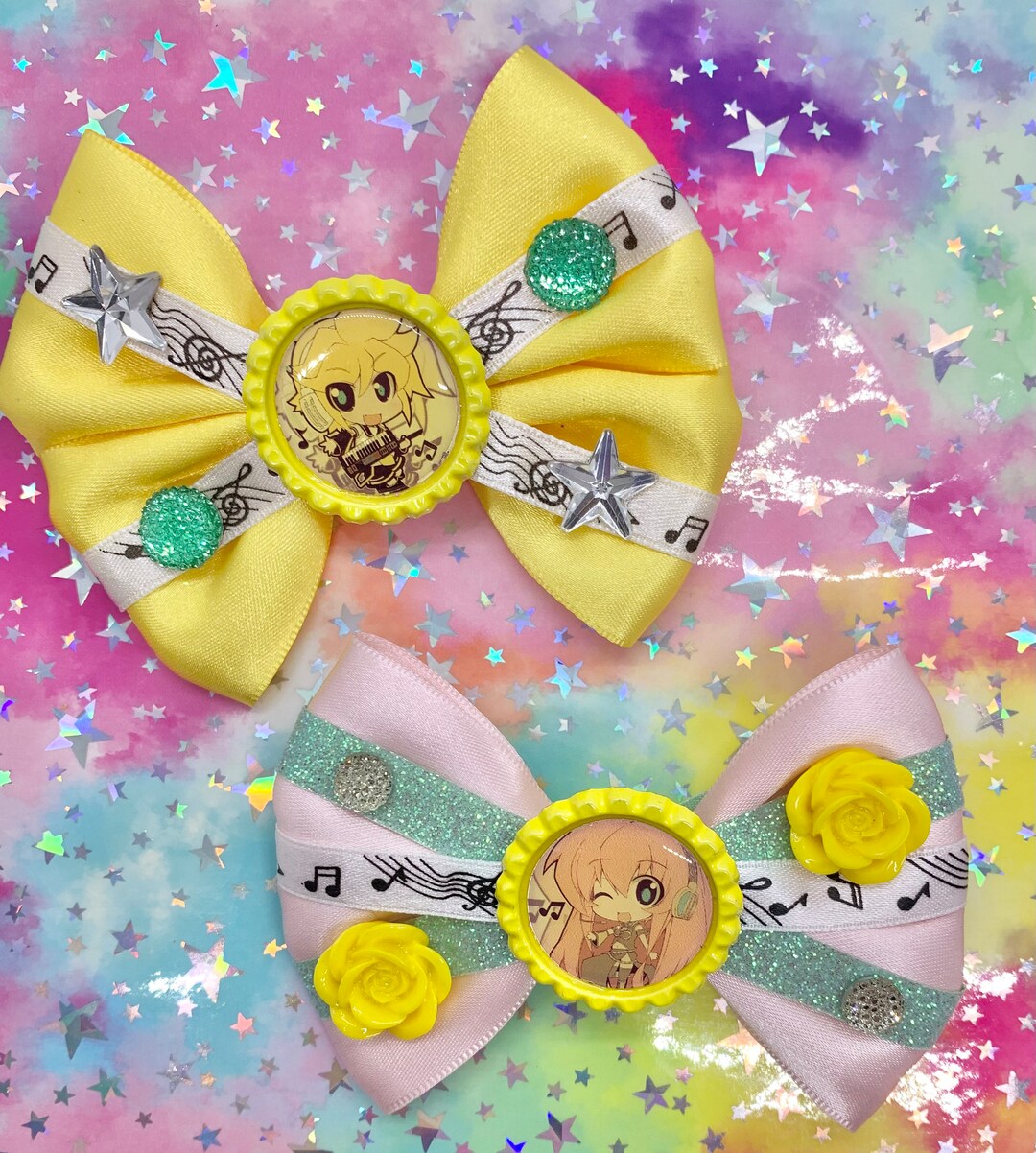 Kawaii Vocaloid Chibi Anime Gamer Girl Hair Bows - Etsy