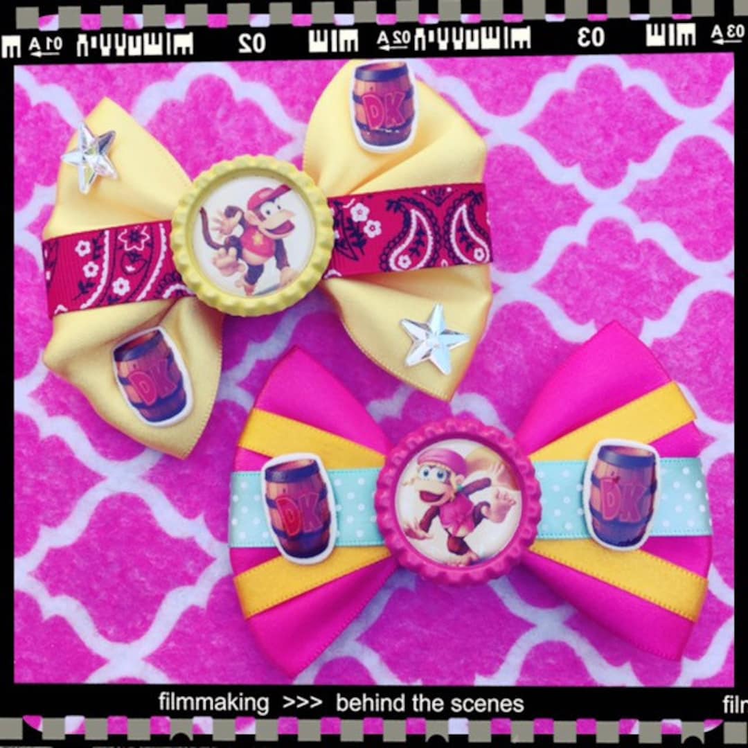 Donkey Kong Country N64 Diddy & Dixie Gamer Hair Bows - Etsy