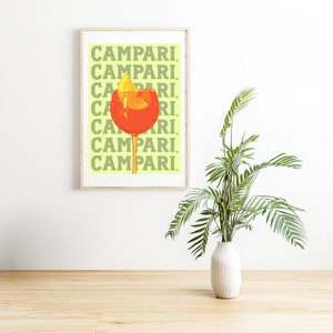 Campari Cocktail Digital Poster Wall Art yellow Background - Etsy